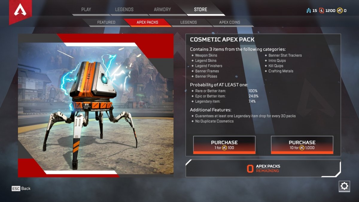 Qué son los Apex Packs: todo lo que necesitas saber